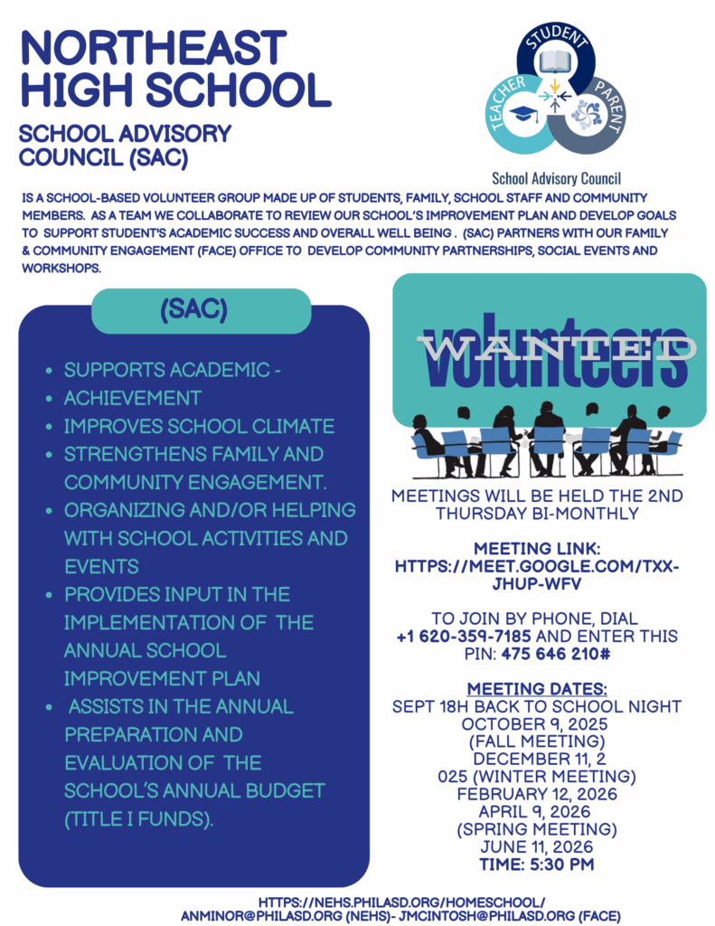 School Advisory Council (Home and School Association) - Northeast High ...